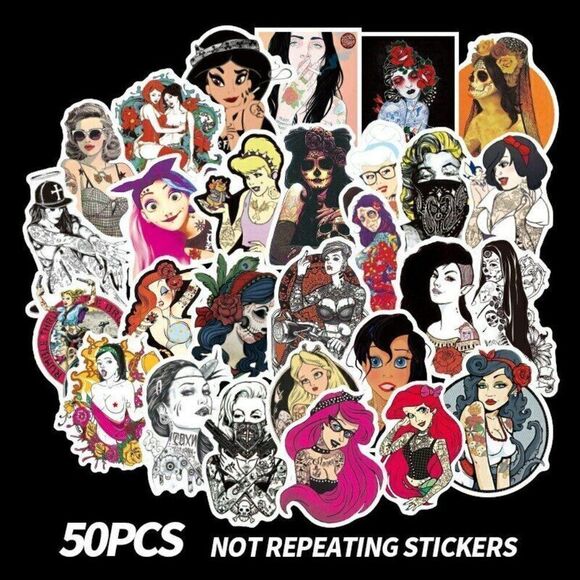 Unbranded | Other | 5tattoowomenstickersvinyldecalsdisneycharacters ...